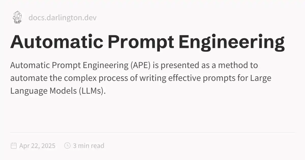 Automatic Prompt Engineering